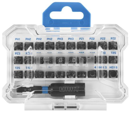 HART 31-Piece Impact Driver Bit Set with Protective Storage Case ...