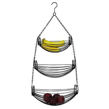 Click here for Home Basics 3-Tier Black Oval Hanging Basket Black... prices
