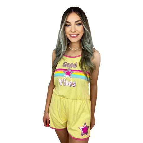 Click here for Girls We Wear Cute Good Star Vibes Romper Yellow X... prices