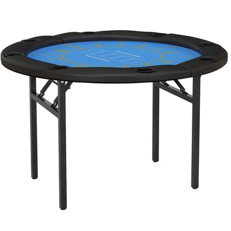 Soozier 47" Foldable Poker Table 8 Player Blackjack Game Table, Black ...