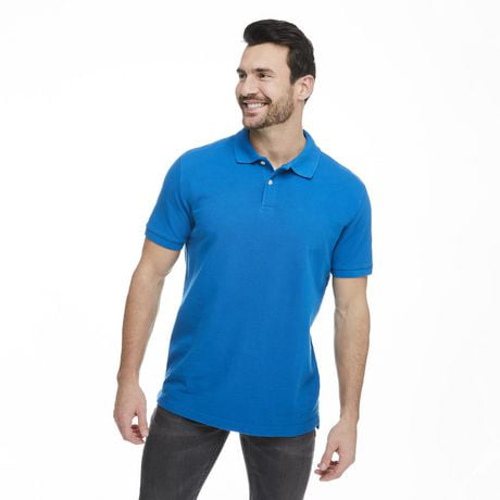 Click here for George Mens Short Sleeve Solid Pique Polo Blue- M prices