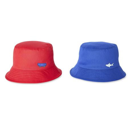 Click here for George Toddler Boys Bucket Hats 2-Pack Red 2T-3T prices