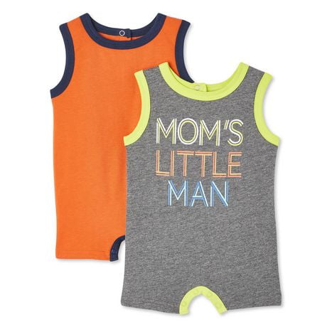 Click here for George Baby Boys Sleeveless Romper 2-Pack Grey 18-... prices