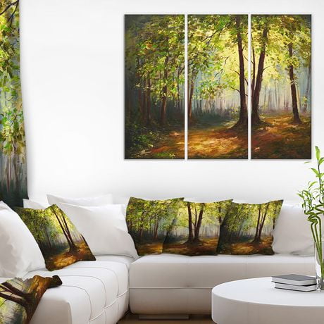 Click here for Design Art Summer Forest Canvas Print Green Inches prices