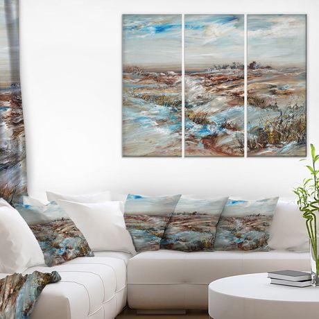 Click here for Design Art Snowy Landscape Canvas Print Brown Inch... prices