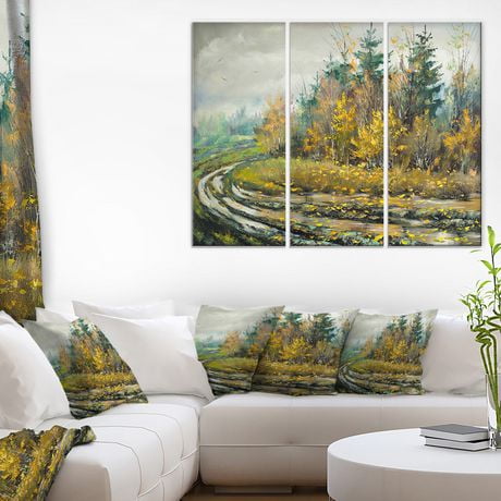 Click here for Design Art River On A Decline Canvas Print Green I... prices
