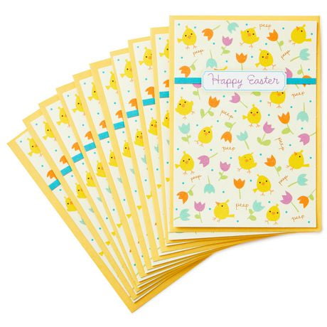 Hallmark Pack of Easter Cards, Chicks and Flowers (10 Cards with ...