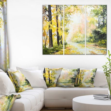 Click here for Design Art Road In Colorful Forest Canvas Print Gr... prices