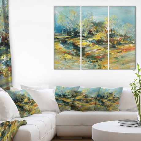 Click here for Design Art Abstract Landscape Canvas Print Blue In... prices