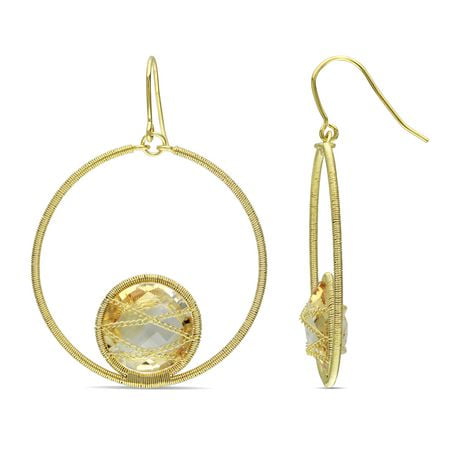 Click here for Tangelo 15 Carat T. G.W. Citrine Yellow Rhodium-Pl... prices