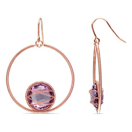 Click here for Tangelo 15 Carat T. G.W. Amethyst Rose Rhodium-Pla... prices