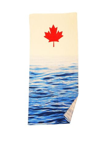MAINSTAYS PRINTED BEACH TOWEL COTTAGE LIFE SERIES -- MAPLE LEAF ...