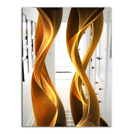 Designart 'Gold Wave II' Modern Mirror - Wall Mirror - 24x36 - Walmart.ca