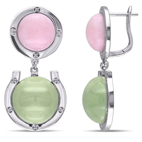 Click here for Tangelo 39 Carat T. G.W. Prehnite And Pink Opal Wi... prices