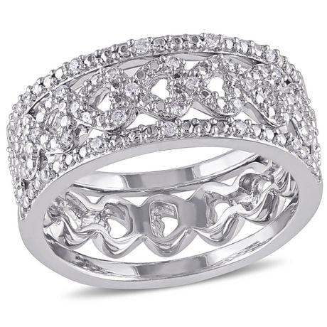 Click here for Miabella 1/8 Carat T. W. Diamond Sterling Silver H... prices