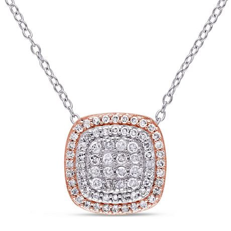 Click here for Miabella 1/2 Carat T. W. Diamond Two-Tone Sterling... prices