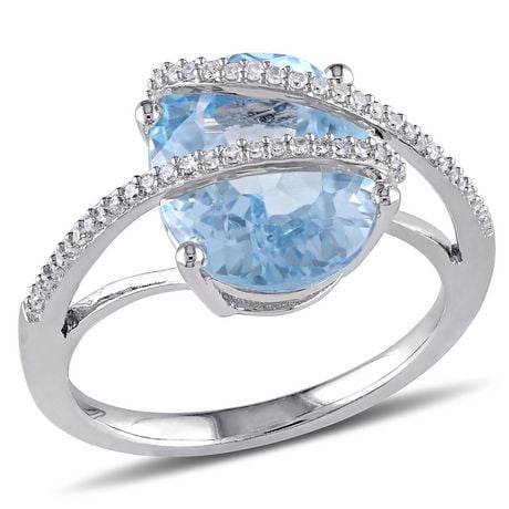 Click here for Tangelo 5-5/8 Carat T. G.W. Blue Topaz And 1/6 Car... prices