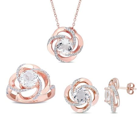 Click here for Miabella 10-1/3 Carat T. G.W. White Topaz Rose Rho... prices