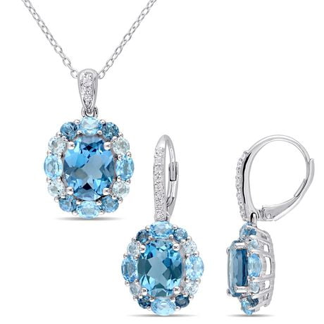 Click here for Tangelo 13-1/5 Carat T. G.W. Blue Topaz Sterling S... prices