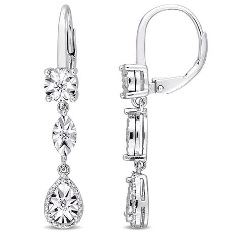 Click here for Miabella 1/4 Carat T. W. Diamond Sterling Silver T... prices