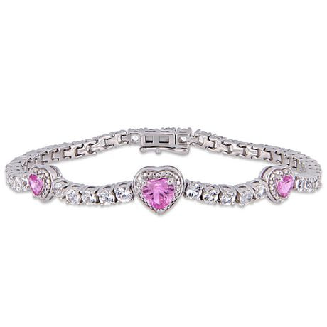 Click here for Tangelo 8-3/8 Carat T. G.W. Created Pink And White... prices