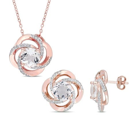 Click here for Miabella 7-3/4 Carat T. G.W. White Topaz Rose Rhod... prices