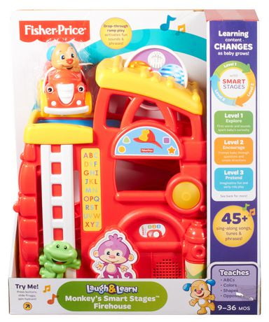 Fisher-Price Laugh & Learn Monkey's Smart Stages Firehouse - English ...