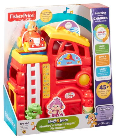 Fisher-Price Laugh & Learn Monkey's Smart Stages Firehouse - English ...