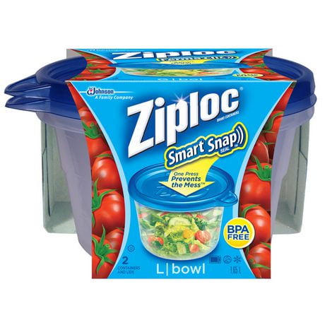 Ziploc® brand Containers with the Smart Snap™ Seal 2 Large Bowl ...