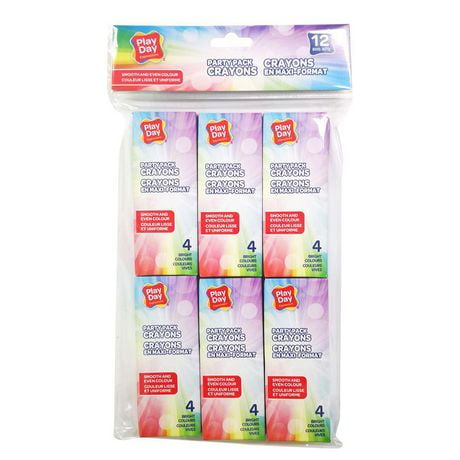 Play Day 12 Party pack Crayons ,4ct Crayons in Paper Box , 12boxes in ...