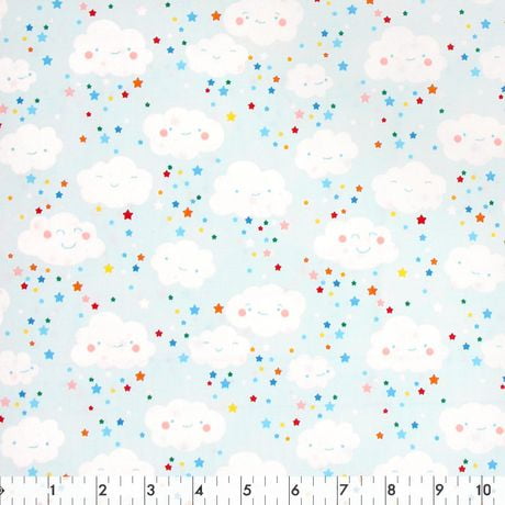 Click here for Fabric Creations Light Blue With Happy Clouds And... prices