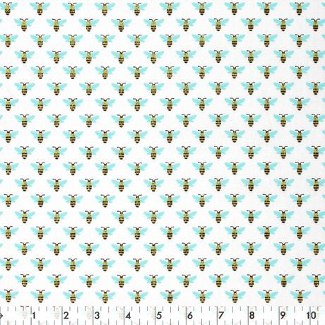 Click here for Fabric Creations White With Large Metallic Bees An... prices