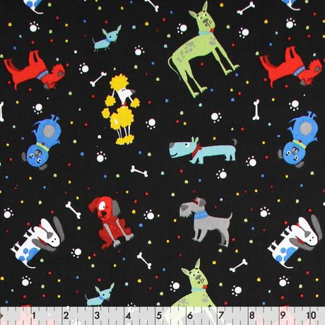 Click here for Fabric Creations Black With Polka Dots And Dogs Co... prices
