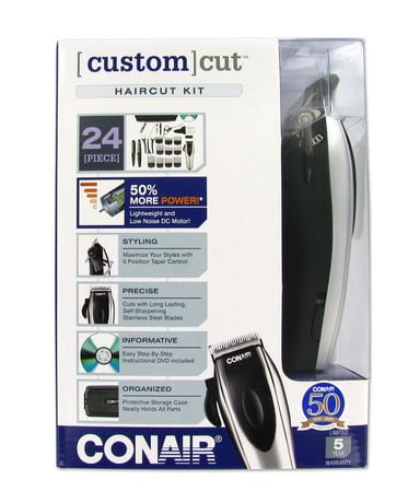 CONAIR FOR MEN 24 PC PRECISION CUT DC MOTOR CLIPPER HAIRCUT GROOMIING ...