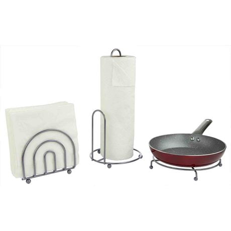 Click here for Home Basics 3 Piece Chrome Pantryware Set Silver M... prices