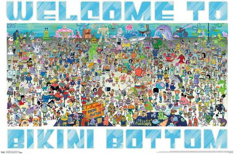 Nickelodeon Spongebob - Every Character Ever 19 Wall Poster, 22.375" x ...