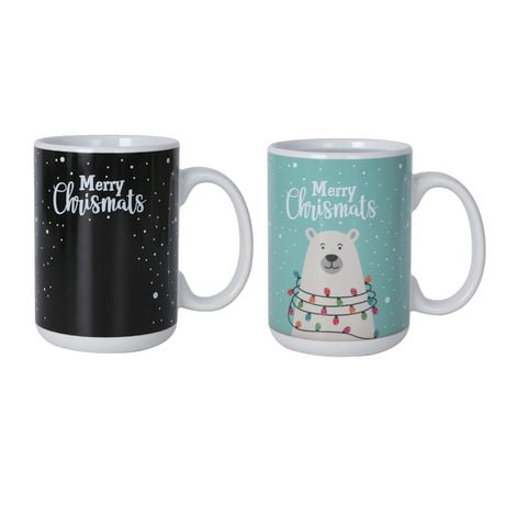 HOLIDAY TIME 14.88 OZ STONEWARE HEAT ACTIVATED MUGXMAS HEAT ACTIVE ...