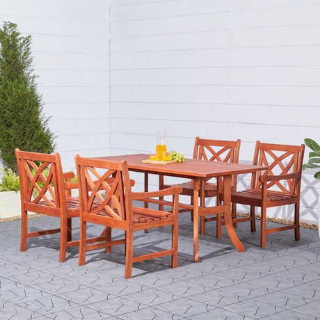 Click here for Vifah Malibu Outdoor Patio 5-Piece Wood Dining Set... prices