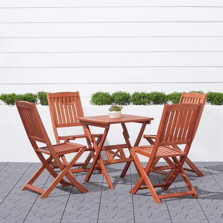 Click here for Vifah Malibu 5-Piece Wood Outdoor Patio Bistro Set... prices