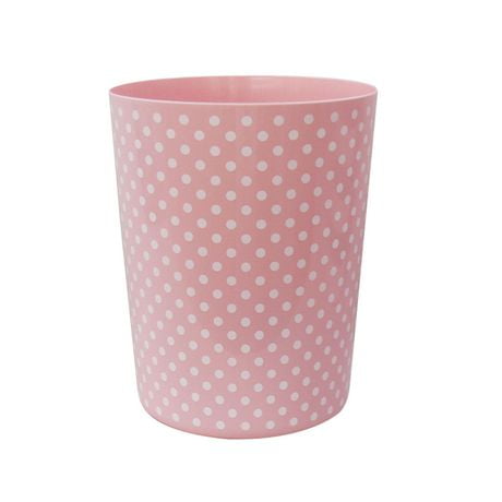 Click here for Mainstays Trash Bin Pink With White 9.5 prices
