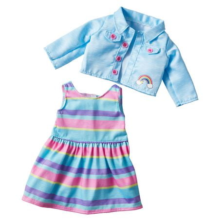 My Life As Striped Dress with Denim Jacket Outfit for 18-Inch Doll, For ...