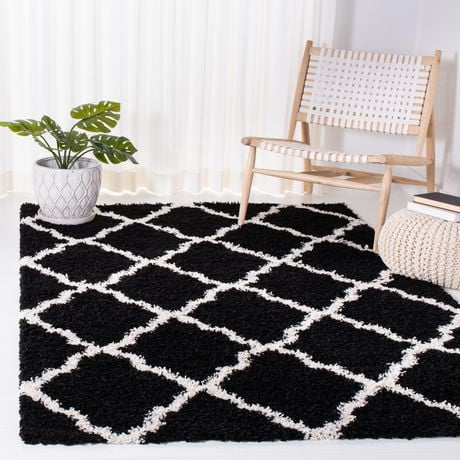 Click here for Safavieh Dallas Logan Geometric Shag Area Rug Blac... prices