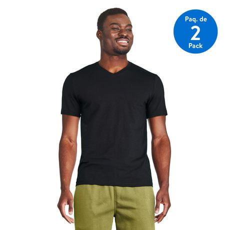 Click here for George Mens Stretch V-Neckline Tee 2-Pack Black S prices