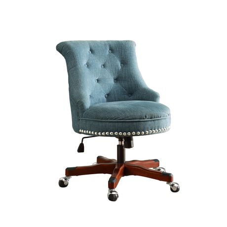 Click here for Linon Callum Aqua Office Chair Dark Walnut # prices