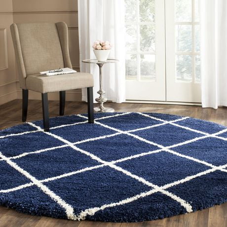 Click here for Safavieh Hudson Amias Geometric Shag Area Rug Navy... prices