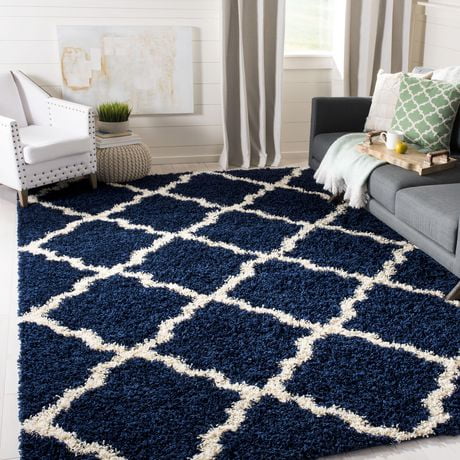 Click here for Safavieh Dallas Logan Geometric Shag Area Rug Navy... prices