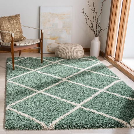Click here for Safavieh Hudson Amias Geometric Shag Area Rug Gree... prices