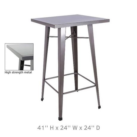 Click here for Take Me Home Furniture Tolix Bar Table In Gunmetal... prices
