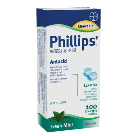 Phillips’® Milk of Magnesia - 100 Chewable Tablets | Walmart Canada