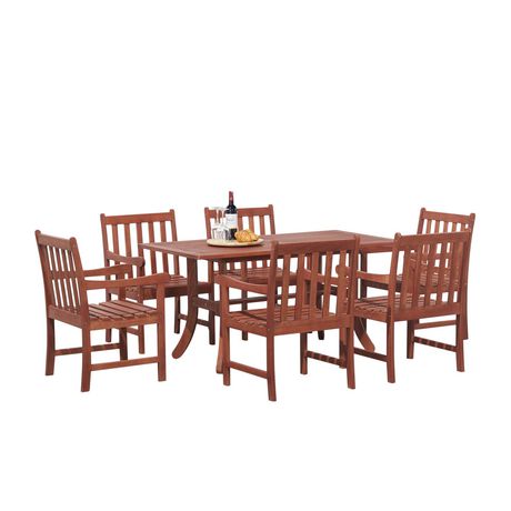 Click here for Vifah Malibu Outdoor 7-Piece Wood Patio Dining Set... prices